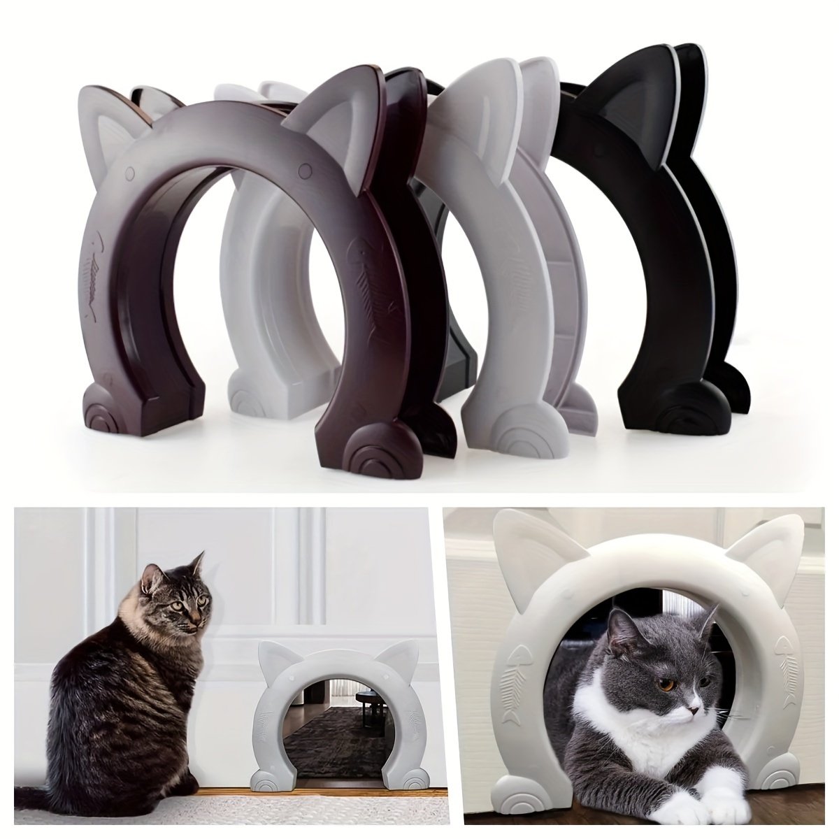 Lockable Clamshell Cat Door Direction Control Pet Safety Access - Free ...