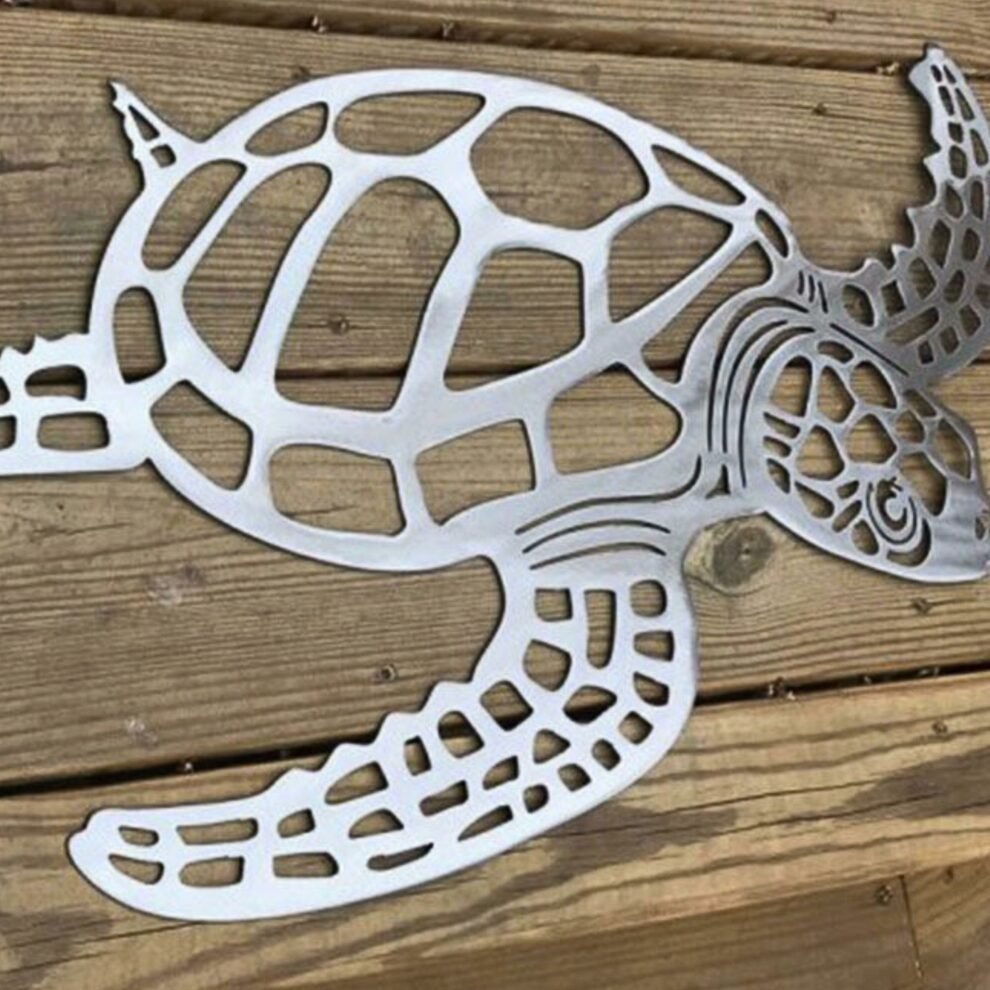 Metal Sea Turtle Wall Art Beach Theme Indoor Decor Ornament - Free ...